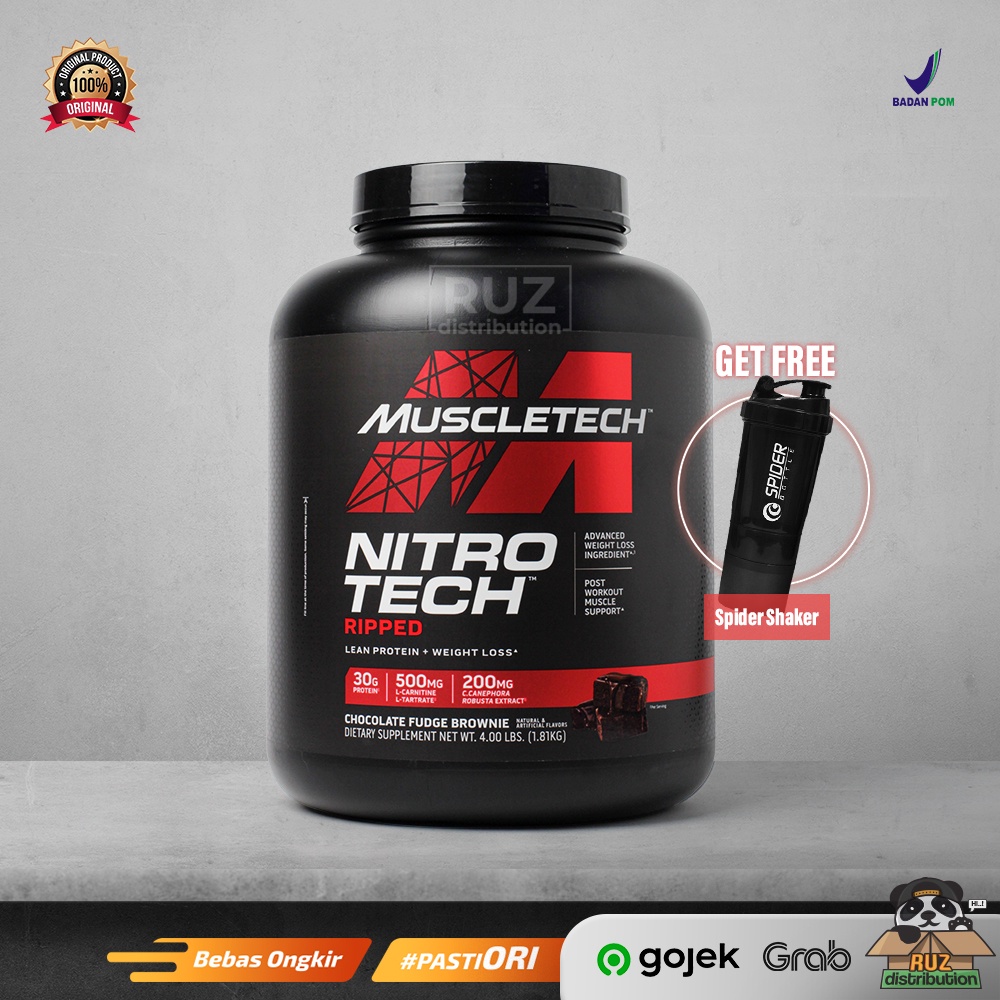 Jual Muscletech Nitro Tech Ripped 4lbs - Nitrotech Ripped 4lb | Shopee ...