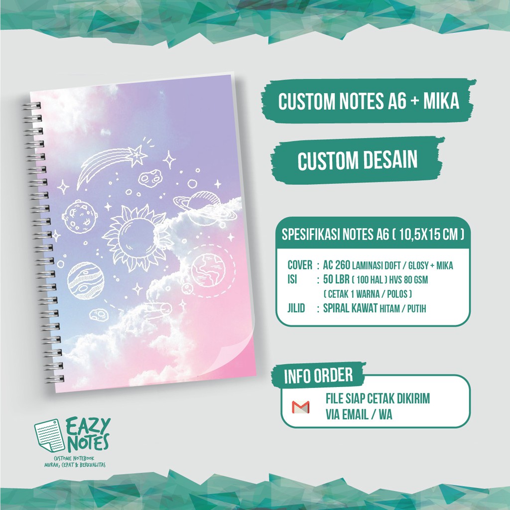 Jual NOTEBOOK CUSTOM A6 + MIKA | Shopee Indonesia