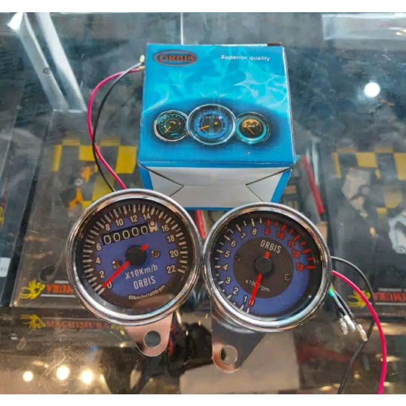 Jual Speedometer Motor Km / Indikator RPM/ amper bensin/fuel meter LED ...