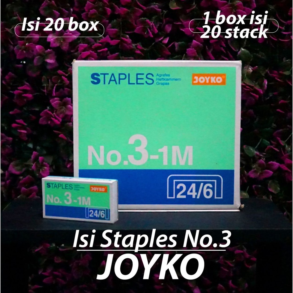 Jual [1 Box Besar] Isi Staples Joyko No. 3 - Refill Isi Stapler Besar ...