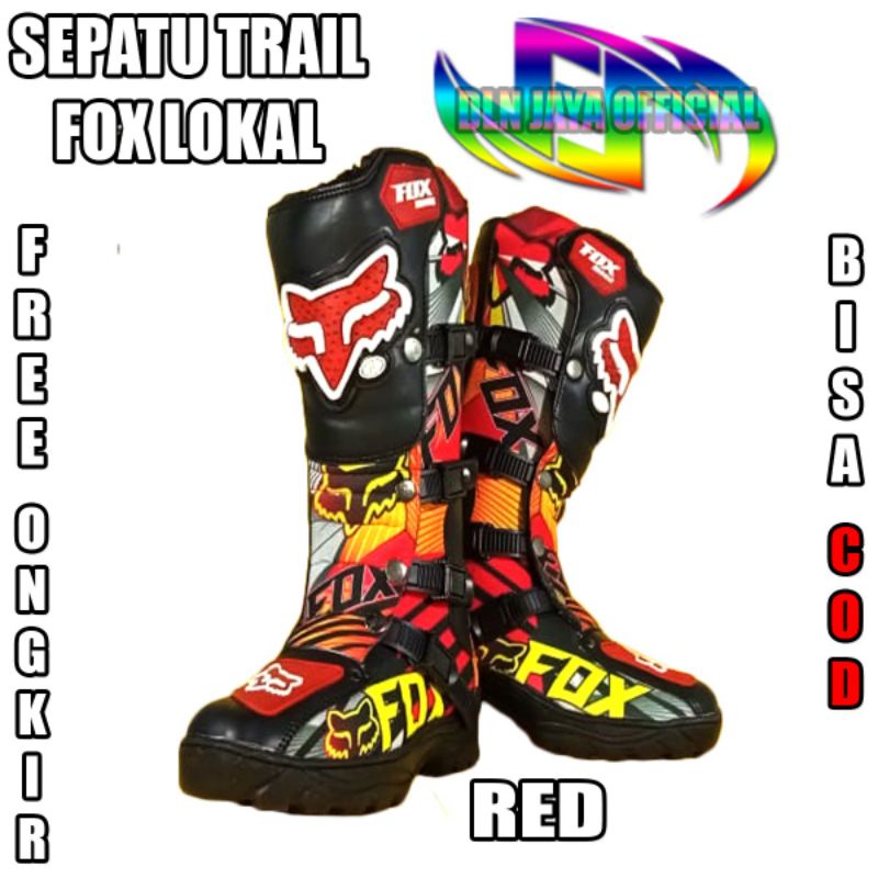 Jual Sepatu Trail Cross DLN Red Boots Sv Motocross MX Lokal New Model ...