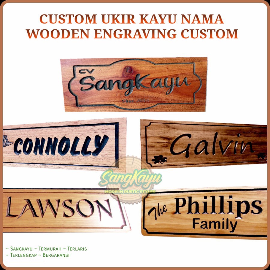 Jual SangKayu Papan Nama Kayu Signage Sign Ukir Nama Kayu Sign Board ...