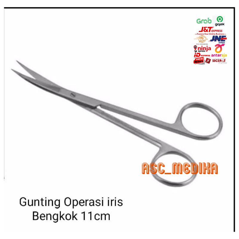 Jual Gunting Operasi Iris Bengkok Stainless steel 11cm / Gunting Lurus ...