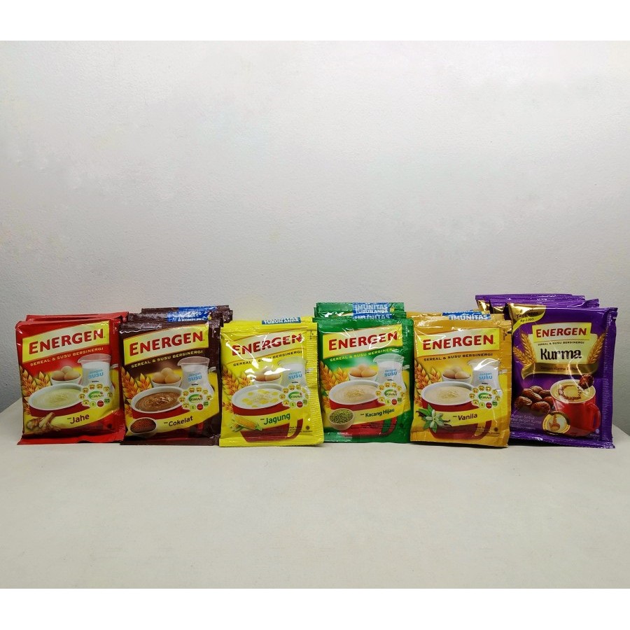 Jual ENERGEN SEREAL RASA COKLAT / VANILA / JAHE / KACANG HIJAU / JAGUNG ...