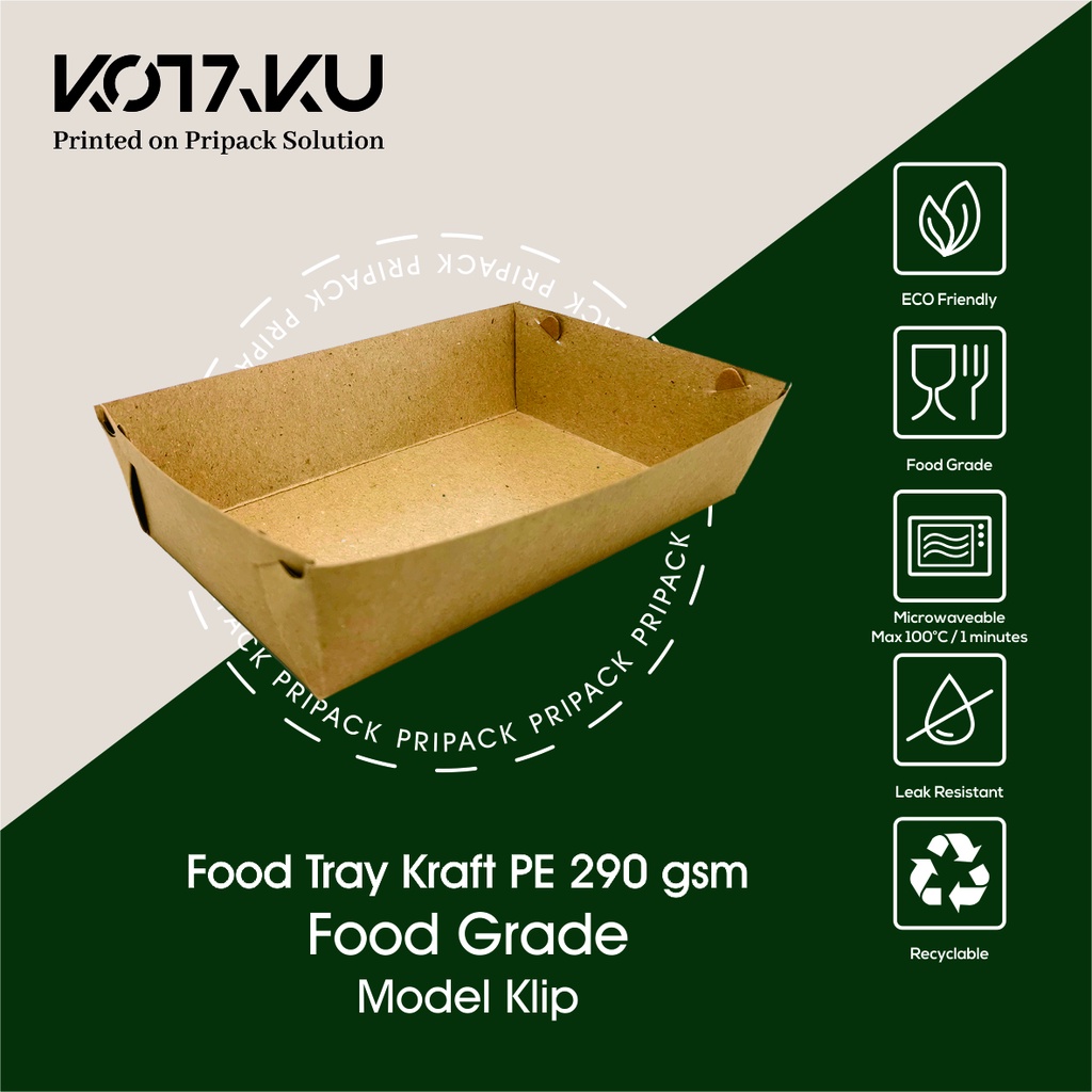 Jual [MIN. 100 PCS] PAPER TRAY SIZE M, L / FOOD TRAY / KRAFT FOOD TRAY ...