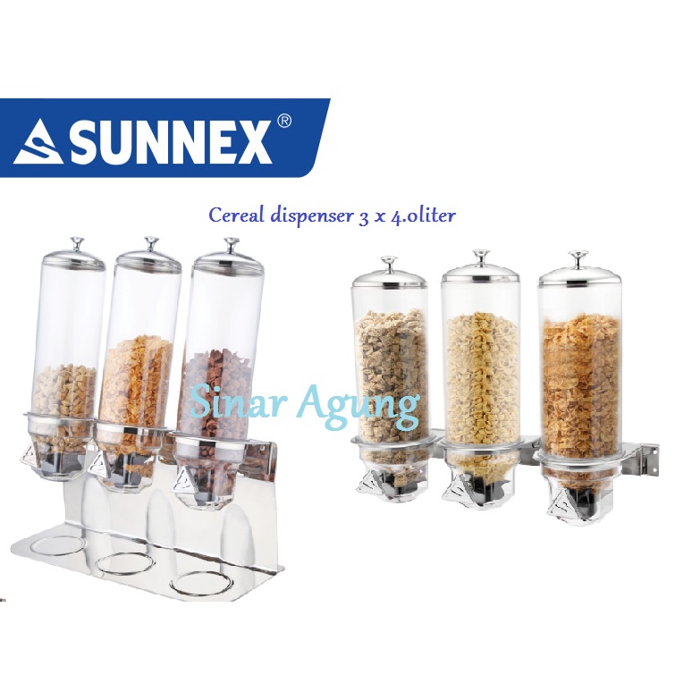 Jual SUNNEX CEREAL DISPENSER TRIPLE 3x4 liter | Shopee Indonesia
