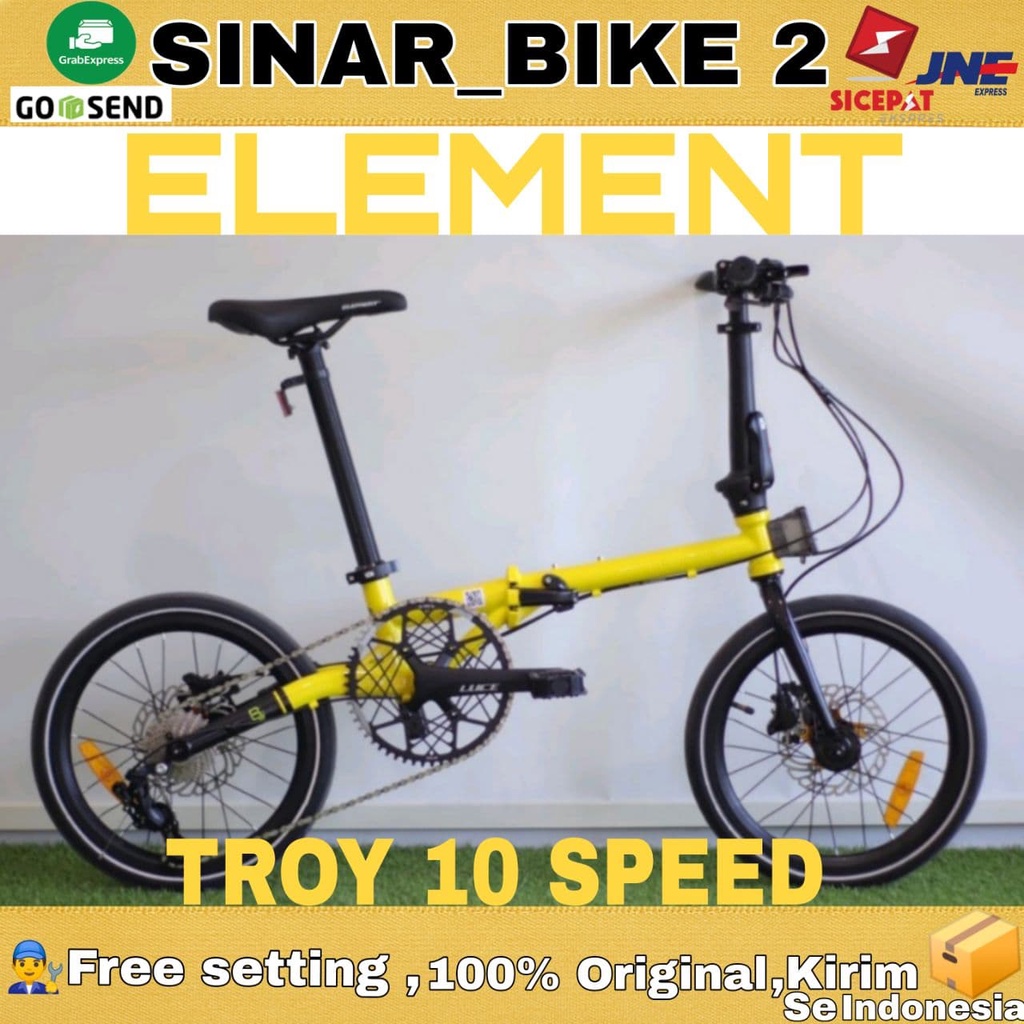 Jual Sepeda Lipat 16 Inch ELEMENT TROY 10 Speed Chromoly Hidrolik ...