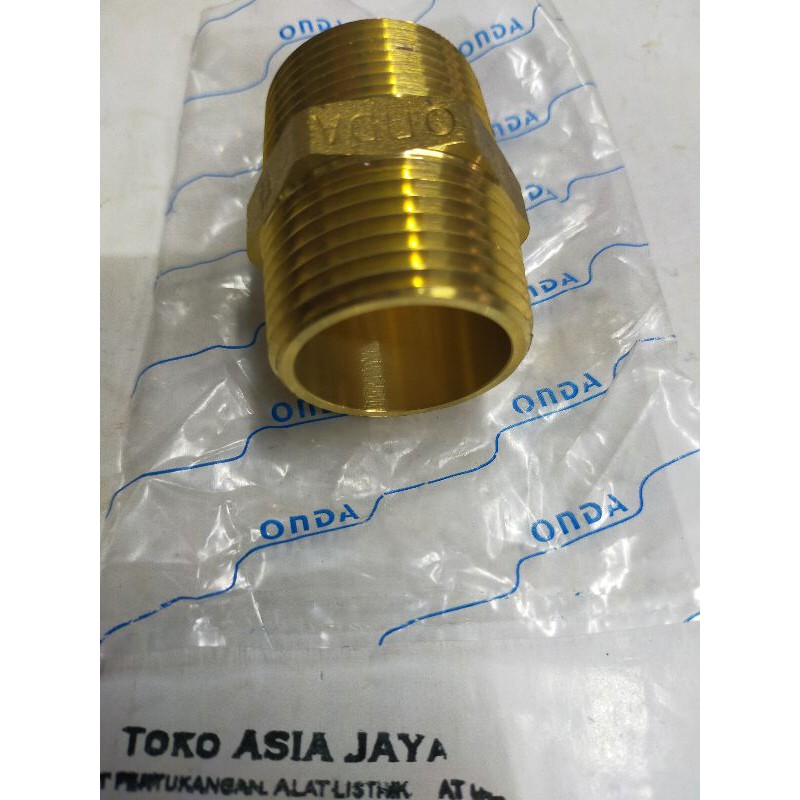 Jual Double nipple/nepel kuningan ukuran 1 inci merek Onda. | Shopee Indonesia