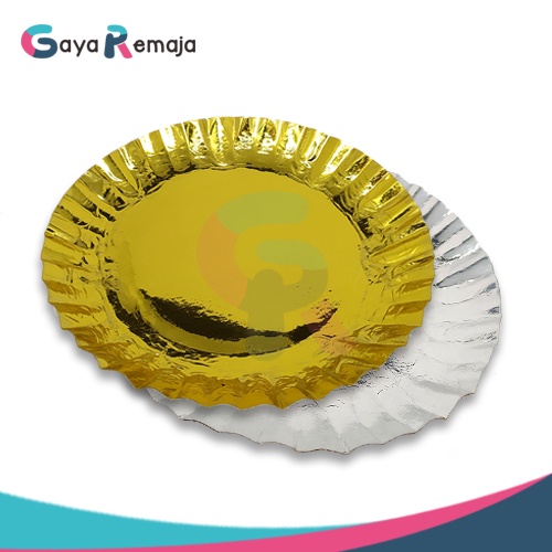 Jual Piring Kertas Kue / Paper Plate / Piring Kue Ulang Tahun Silver Gold | Shopee Indonesia