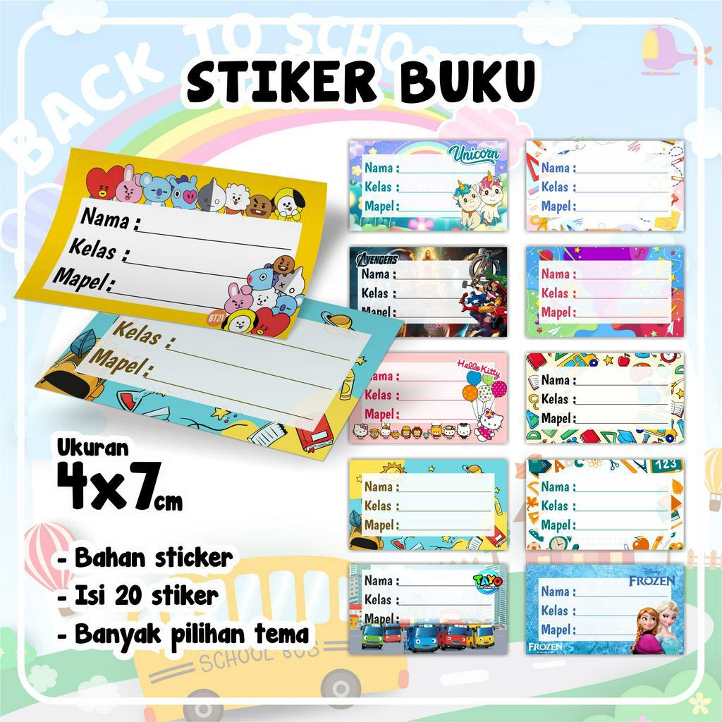 Jual Stiker mata pelajaran - Stiker Mapel - Label Buku Pelajaran ...