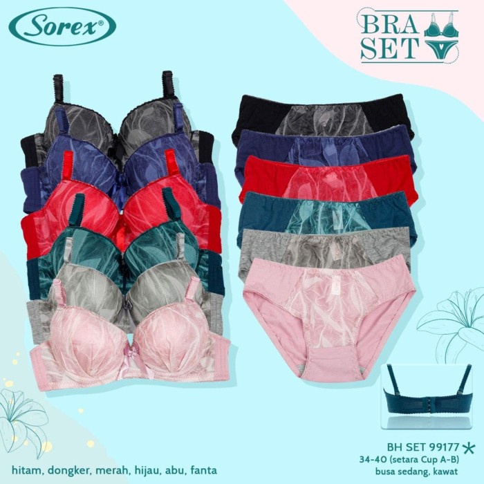 Jual BRA dan CD || BH dan CELANA DALAM || SOREX SET 99177 | Shopee Indonesia