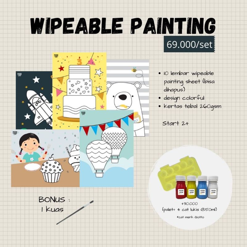 Jual Wipeable Painting (Paket mewarnai balita) | Shopee Indonesia