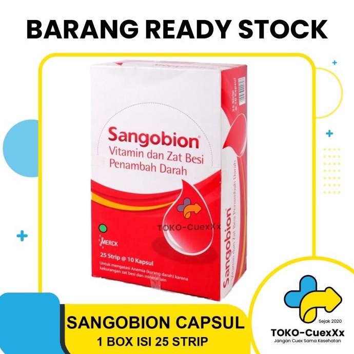 Jual Sangobion capsul 1 box isi 25strip @10 kapsul | Shopee Indonesia