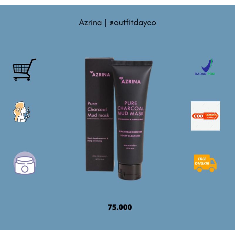 Jual (READY STOCK) AZRINA PURE CHARCOAL MUD MASK | CLAY MASK | Shopee ...