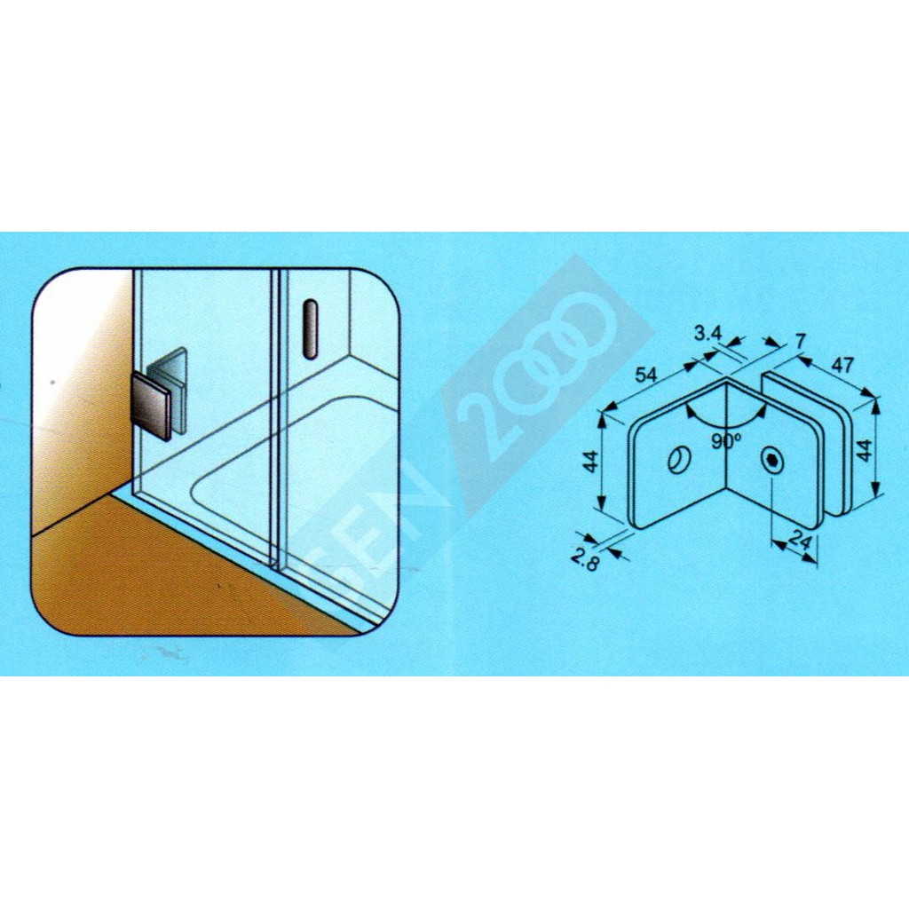Jual Glass Connector Clip Konektor Penjepit Kaca Ke Tembok Glass To ...