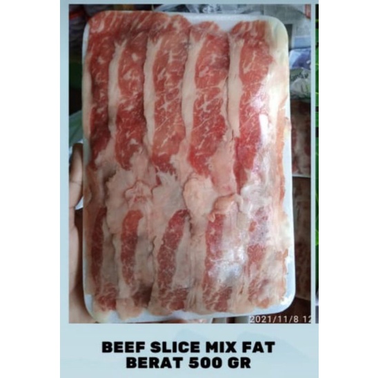 Jual daging sapi slice mix fat campur lemak 500 gram frozen food ...