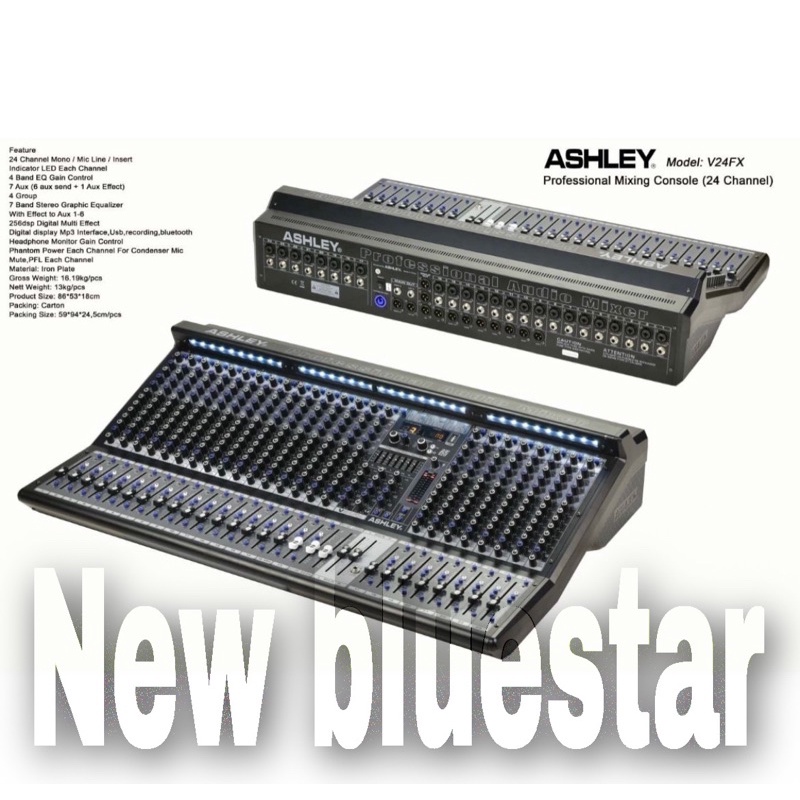 Jual Mixer Ashley V16FX Original 16 Channel Bluetooth - USB Interface ...