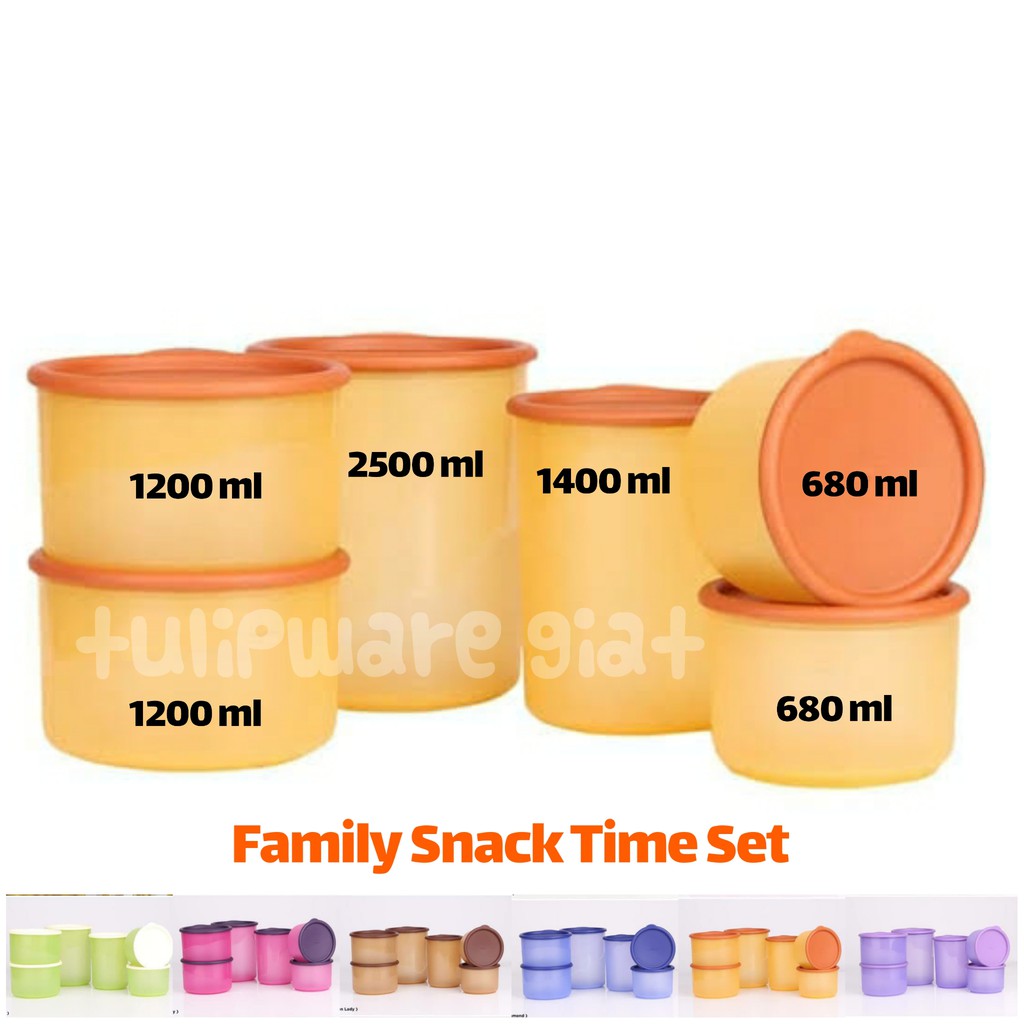 Jual TULIPWARE FAMILY SNACK TIME TOPLES KUE Lebaran Wadah Bulat Isi 6 ...