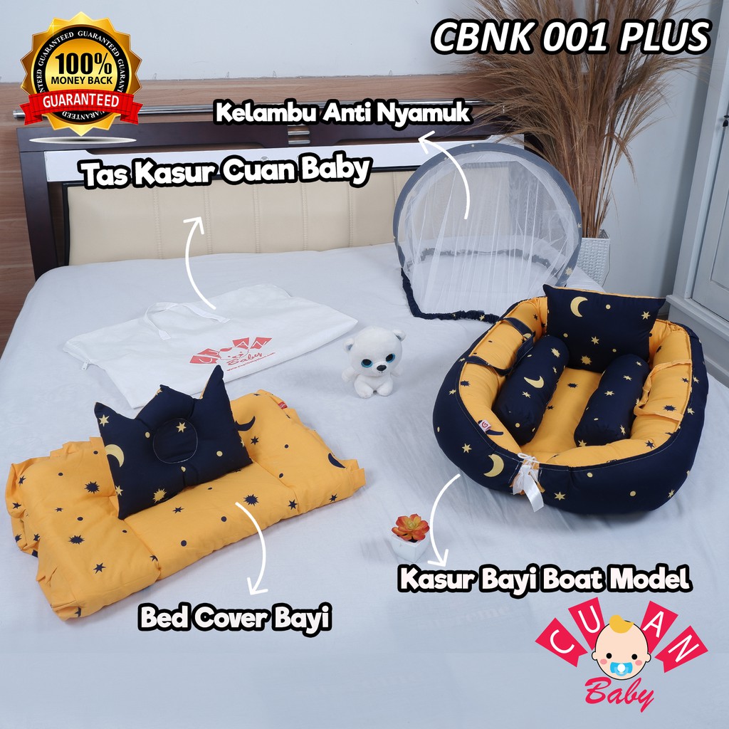 Jual KASUR BAYI BOAT MODEL PLUS BED COVER MOTIF STARRY NOTE NAVY YELLOW ...