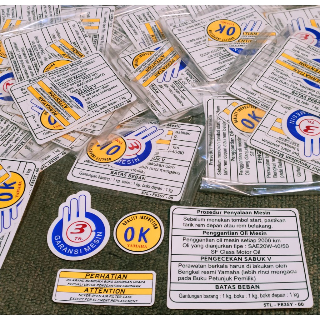 Jual sticker prosedur mio sticker panduan mio warning mio | Shopee ...