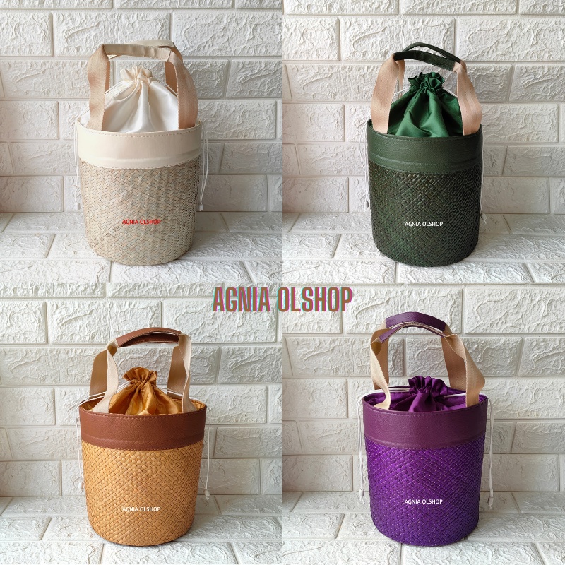 Jual Tas Parcel Anyaman Pandan List Kulit Sintetis Keranjang Hampers ...