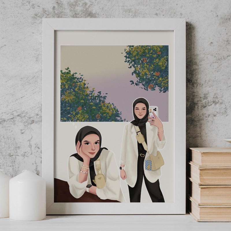 Jual HADIAH ILUSTRASI FRAME 5R TEBAL (12,8x17,8CM)/KADO ULANG TAHUN ...