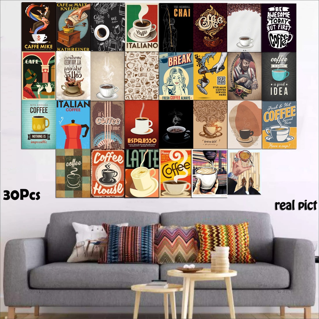 Jual POSTER VINTAGE CAFFE & VESPA / FREE STICKER/ FREE CUSTOM/ HIASAN ...