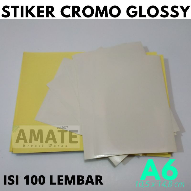 Jual [100 Lembar] Sticker Cromo Glossy A6 - Stiker Labeling Kromo ...