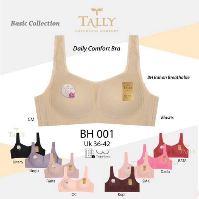 Jual Bra BH Tally 001 Cup CD BH BUSA TIPIS TANPA KAWAT - Breathable Bra ...