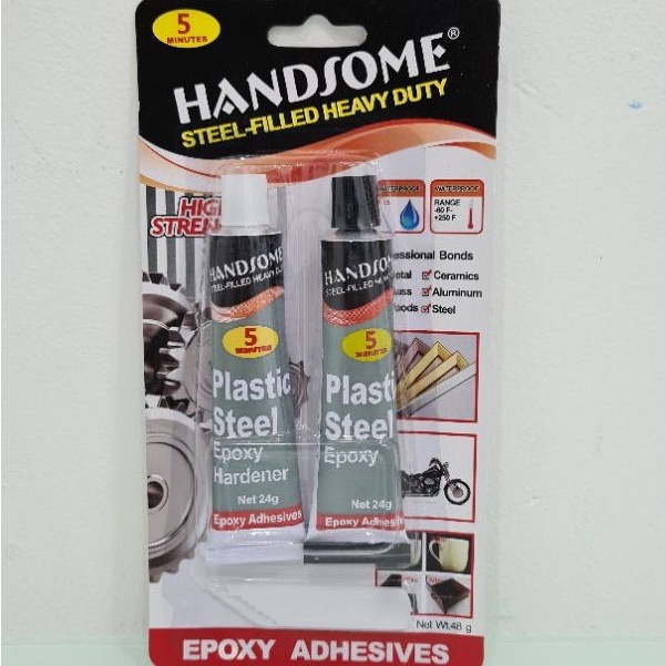 Jual LEM HANDSOME( 5 MENIT ) EPOXY ADHESIVES/LEM BESI CAMPUR EPOXY 5 ...