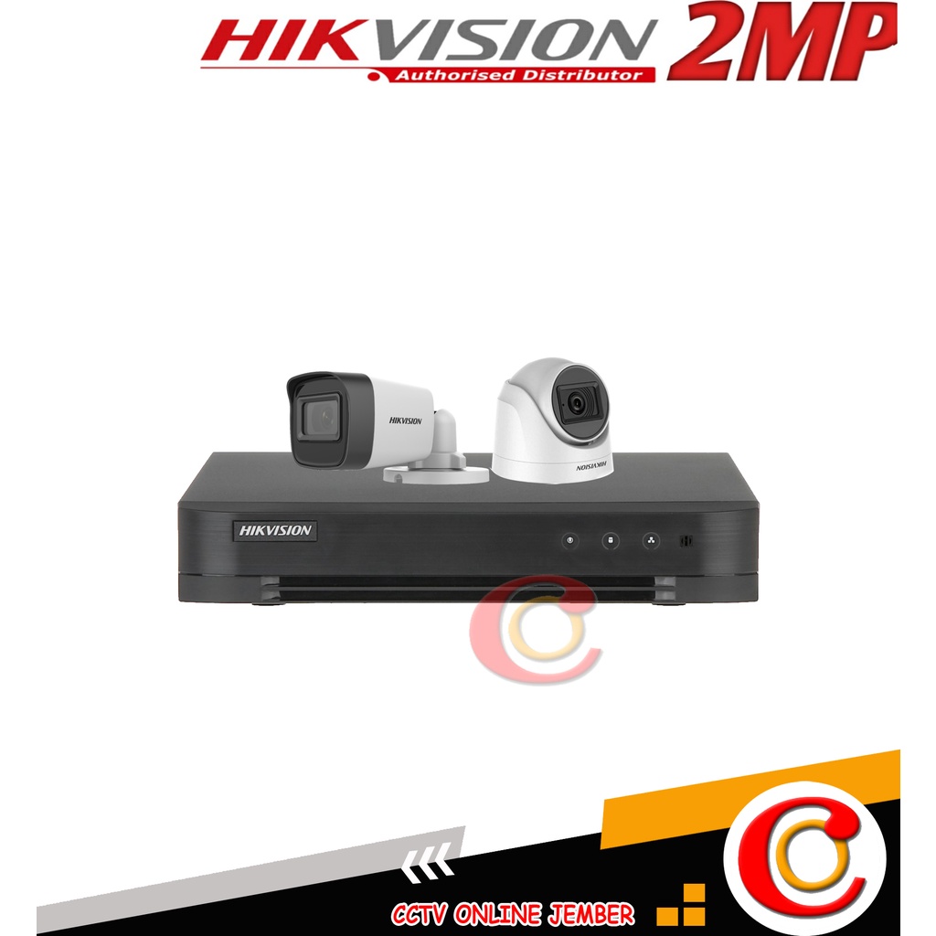 Jual PAKET CCTV HIKVISION 4 CHANNEL 2MP 2 CAMERA DAN KABEL 30 METER ...