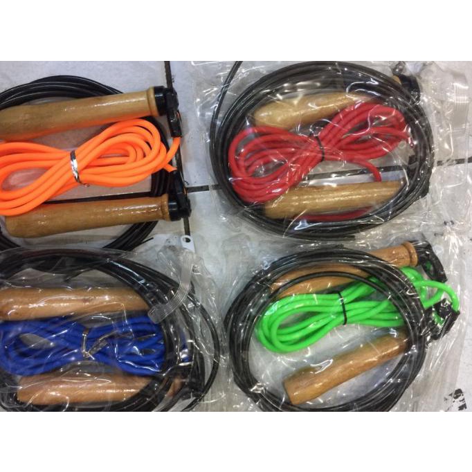 Jual Skiping kayu jump rope /lompat tali kayu sling baja Heb | Shopee ...