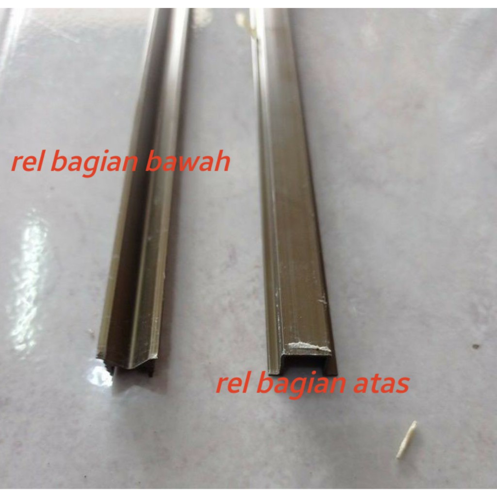 Jual Rel Lemari U&V / Rel Lemari Coklat panjang 3m (@1.5m x 2pcs ...
