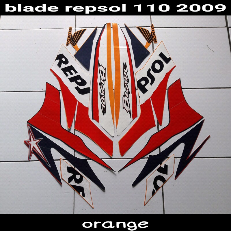 Jual stiker motor Honda blade repsol 110 2009 orange | Shopee Indonesia