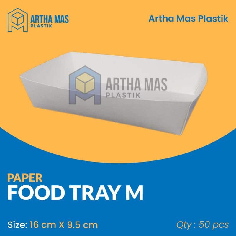 Jual Paper Tray / Food Tray / Wadah kertas makanan size M isi 50pcs ...