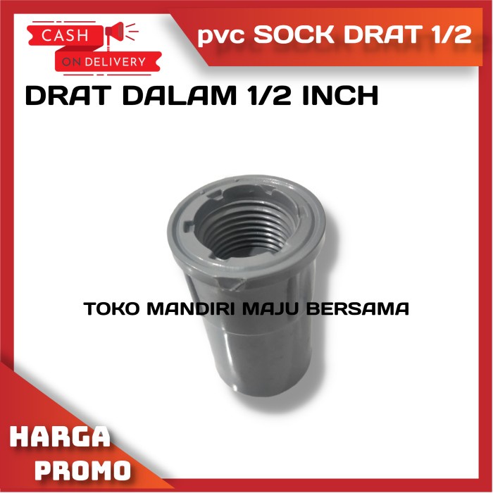 Jual SDD 1/2" iNCH / SOCK DRAT DALAM 1/2 inch PVC | Shopee Indonesia