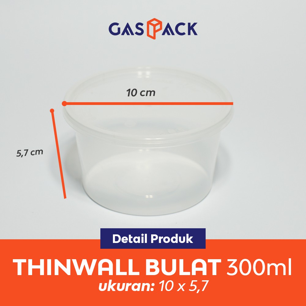 Jual Kotak Makan Plastik / Thinwall / Food Container - Bulat 300ml ...
