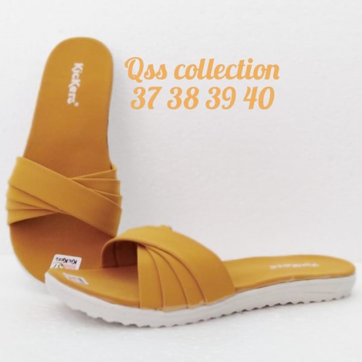 Jual Sandal Kickers Wanita Selop Slid on Kuning kunyit CW-01-KUNING ...