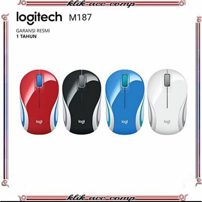 Jual Logitech Mouse Wireless M187 Hitam - Wireless Mouse m 187 Black | Shopee Indonesia