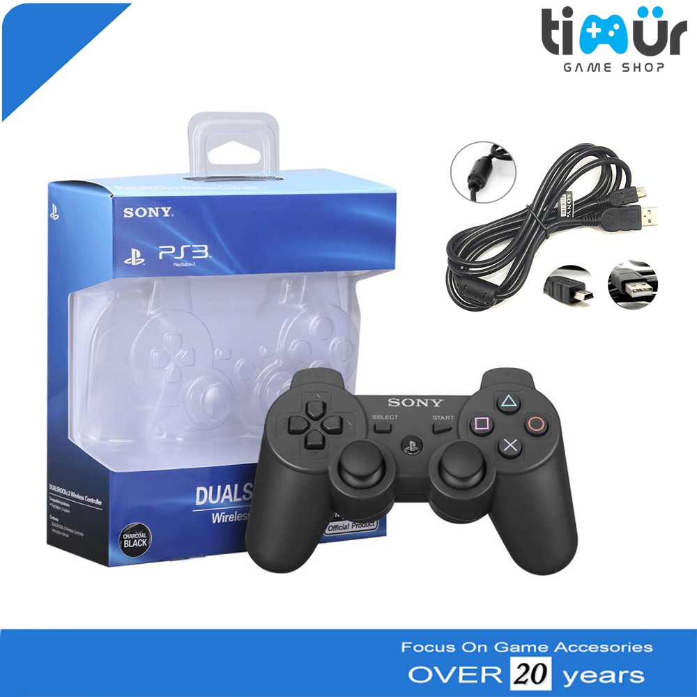Jual Stik Stick PS3 Wireless Ori Original Pabrik Warna Hitam + Charger ...
