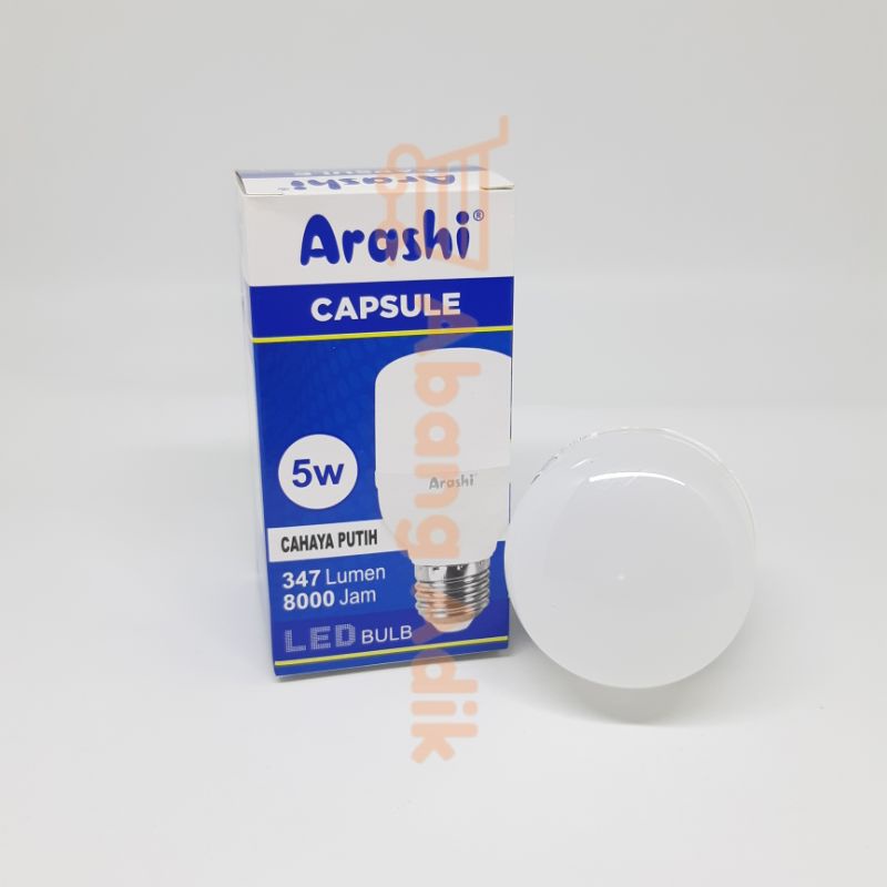 Jual Arashi Capsule 5w 5 w watt Bohlam Lampu Led Kapsul Putih - SNI | Shopee Indonesia