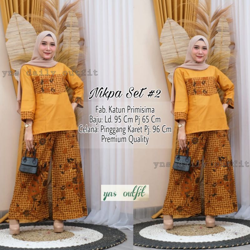 Jual Setelan Batik Wanita Bahan Katun Primisima Premium / Nikpa Set By ...