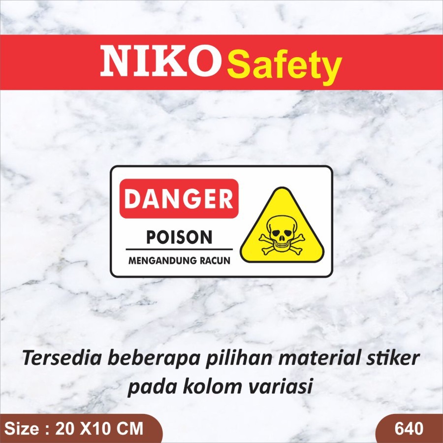 Jual Sticker Safety Sign / Sticker Danger Poison Safety Printing ...