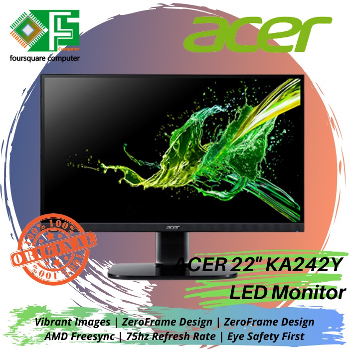 Jual MONITOR LED ACER KA242Y 24 Inch IPS 75Hz AMD FreeSync | Gaming ...