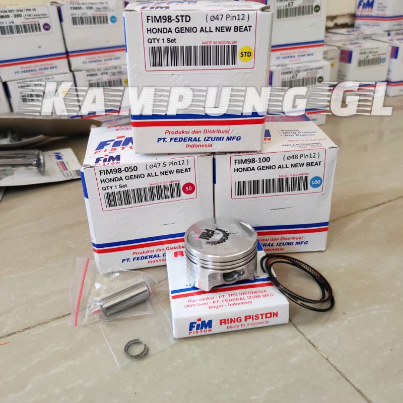 Jual Piston Kit FIM FIM98 Honda Genio K0J Pin 12 All New Beat ESP ...