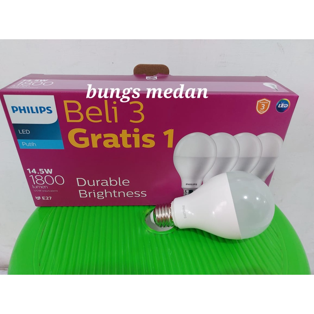 Jual Lampu LED Philips 14W Putih 14,5Watt 14 W BULB LEDBULB CDL ISI 4 PACK | Shopee Indonesia