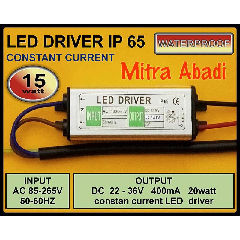 Jual LED Driver 20 Watt 400 mA Casing Besi WATERPROOF | Shopee Indonesia