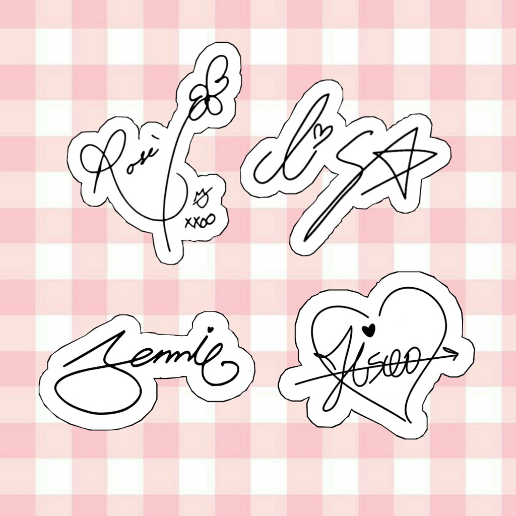 Jual Sticker Transparan Blackpink Signature Tanda Tangan TTD | Shopee ...