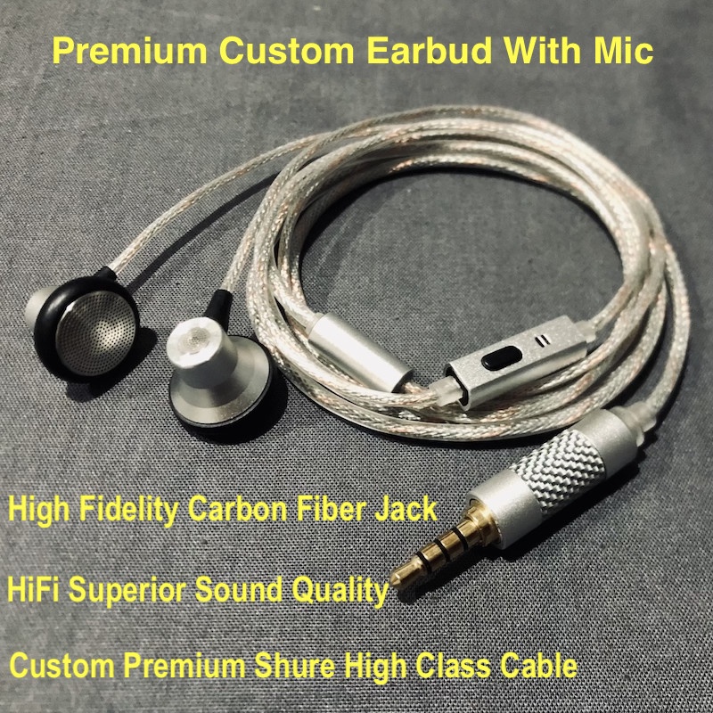 Jual Premium Custom Earbud With Mic Earphone HiFi Headset Top Build ...