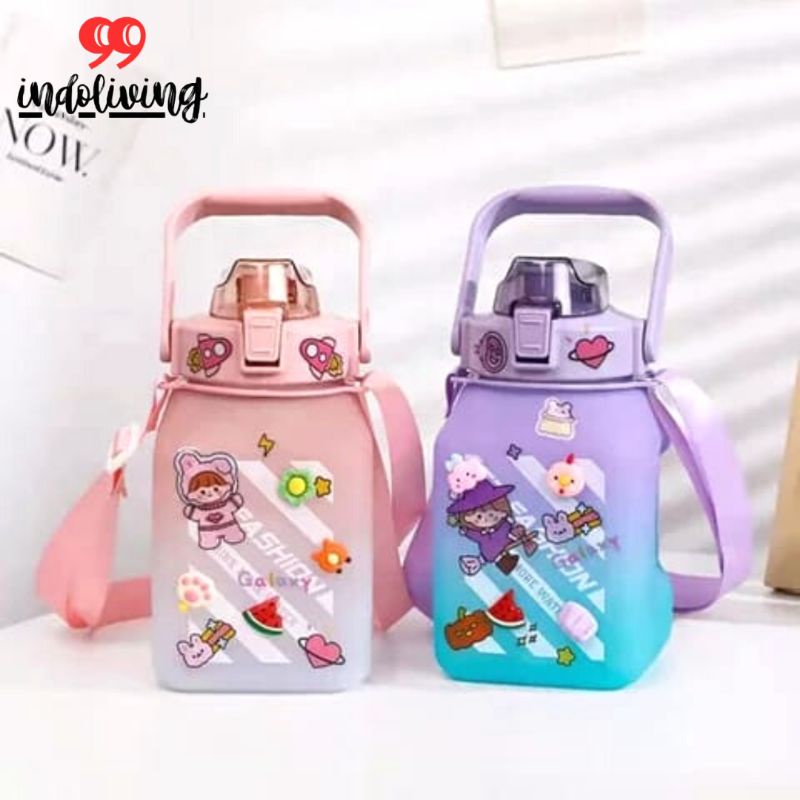 Jual Botol Gemoy Kotak Bulat Gradasi Viral 1500ml | Shopee Indonesia